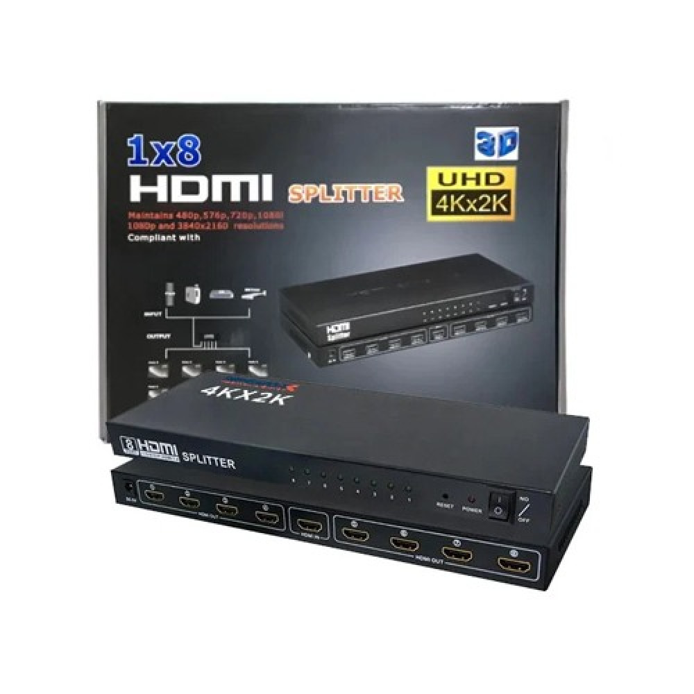 8 Port HDMI Splitter Amplifier for PS3 3D HD TV Price in BD